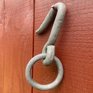 Vintage Iron Hook With Loop Wall or Ceiling Mount Antique Logging Farm ...
