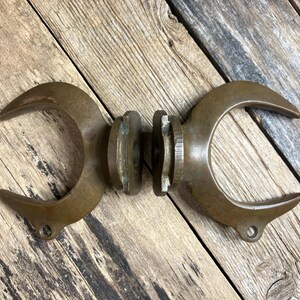 Vintage Pair of Cast Brass Swivel Mount Oar Locks Set of 2 Oarlocks ...