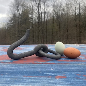 Vintage Iron Hook With Loop Wall or Ceiling Mount Antique Logging Farm ...