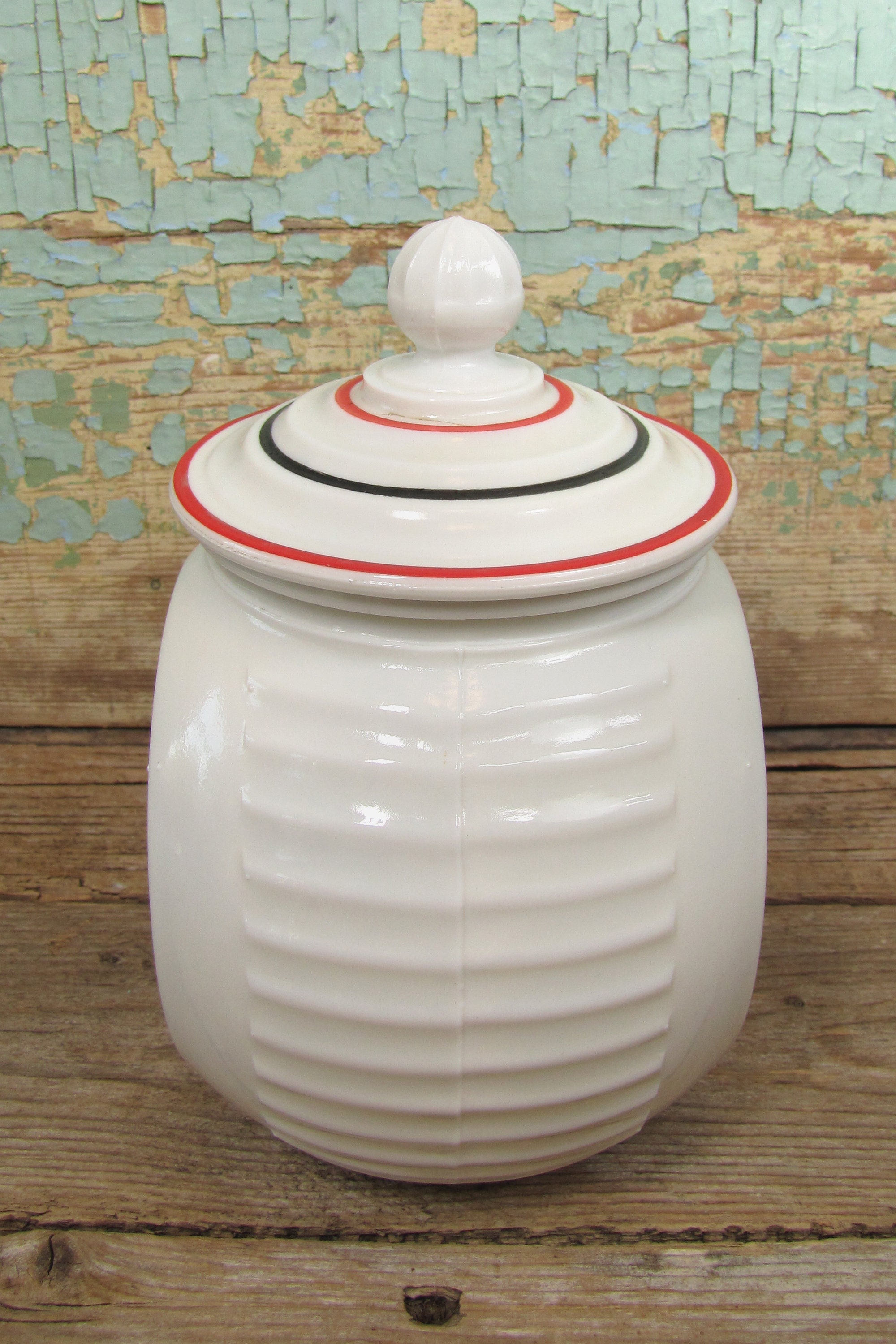 Vintage Art Deco Grease Jar With Lid Anchor Hocking Fire King - Etsy