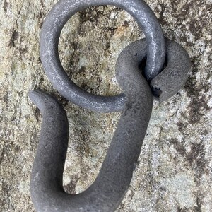 Vintage Iron Hook With Loop Wall or Ceiling Mount Antique Logging Farm ...