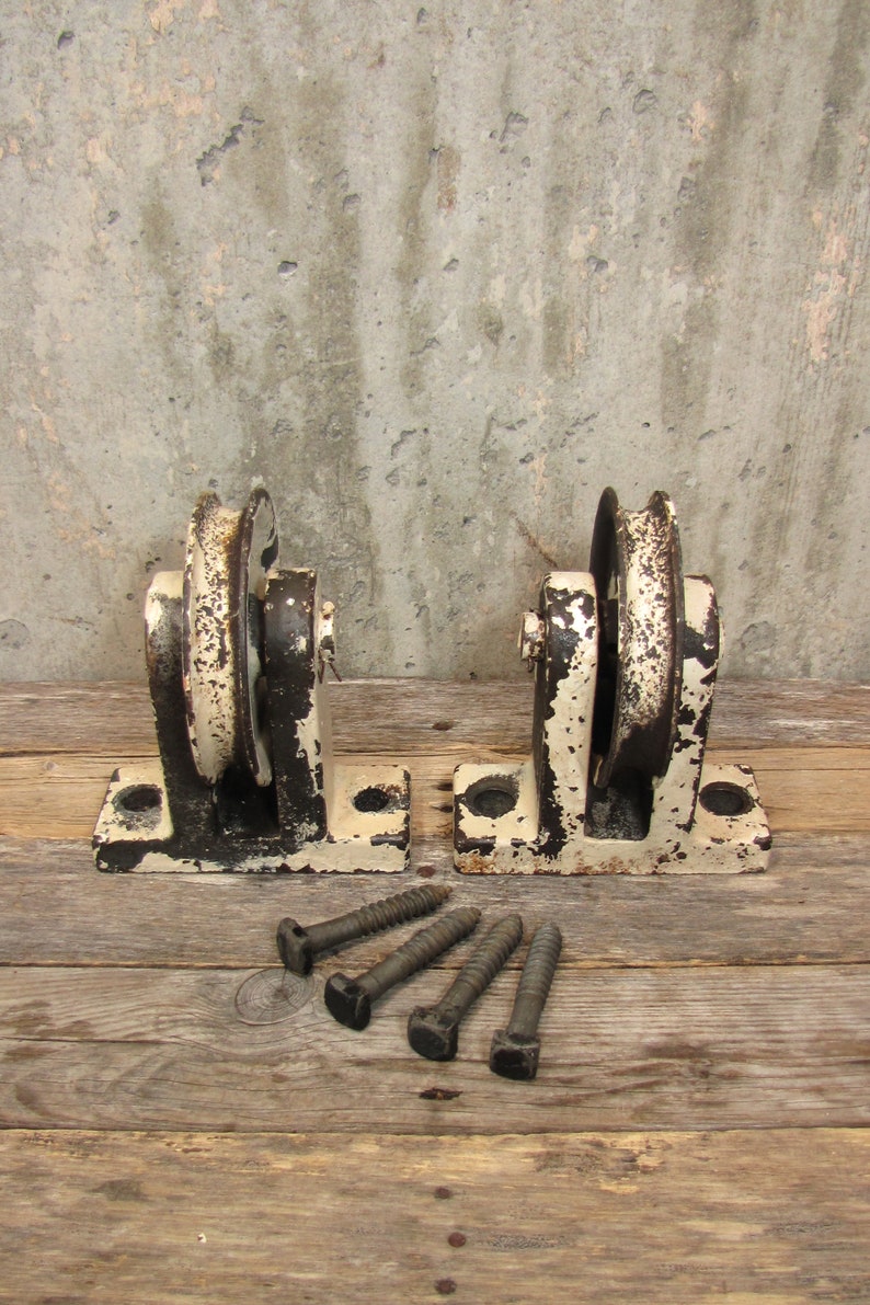 Vintage Pair of Iron Pulleys From Allen Rogers Mill Laconia NH ...