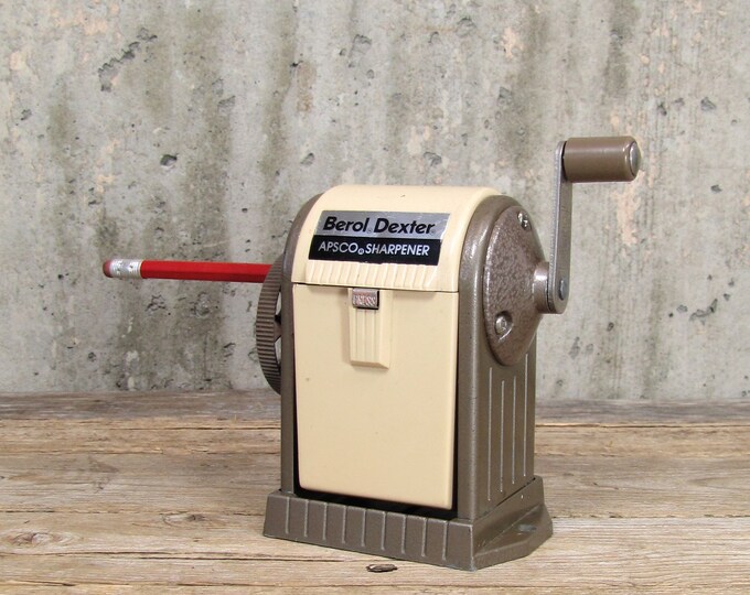 Vintage Pencil Sharpener Retro Berol Dexter Apsco Manual Office Library ...