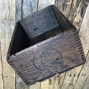 Vintage Wood Crate Stamped A Toe Calks Small Finger Jointed Wooden ...