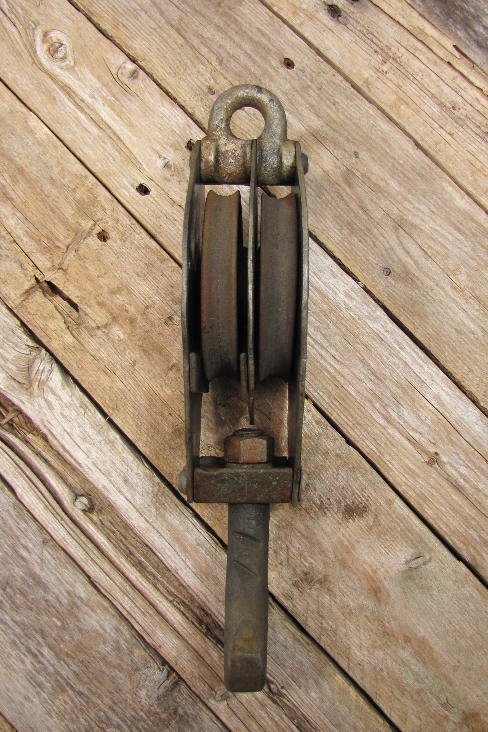 Vintage Industrial Large Pulley and Hook Block and Tackle 2 | Etsy