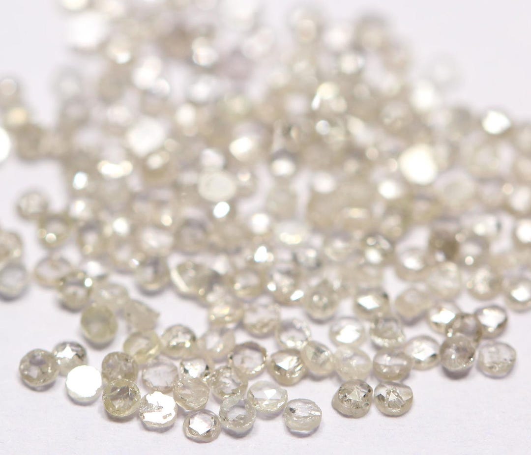 10 Pieces Natural Diamond Rose Cut Round 1.2mm to 1.3mm Rounded Shape ...