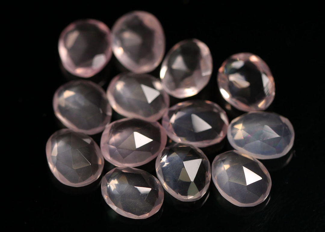 5 Pieces AAA Natural Rose Quartz Slice Faceted Loose Gemstones Slices ...