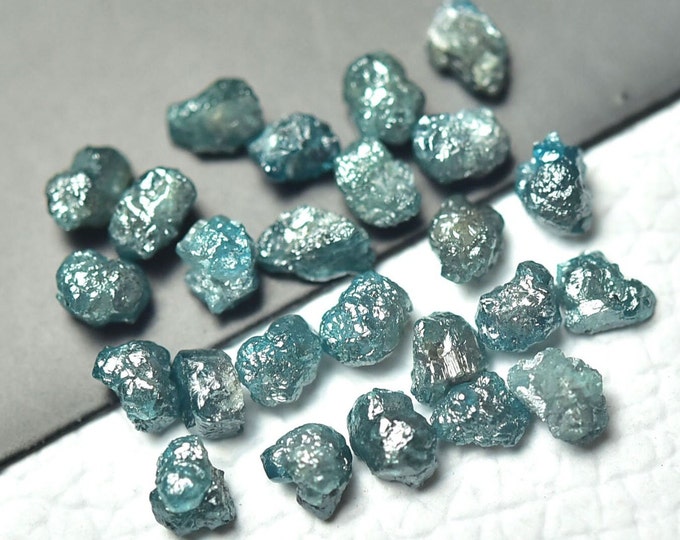 5 Pieces Blue Raw Diamond 2.5mm-3mm 100% Natural Rough Diamonds Loose ...