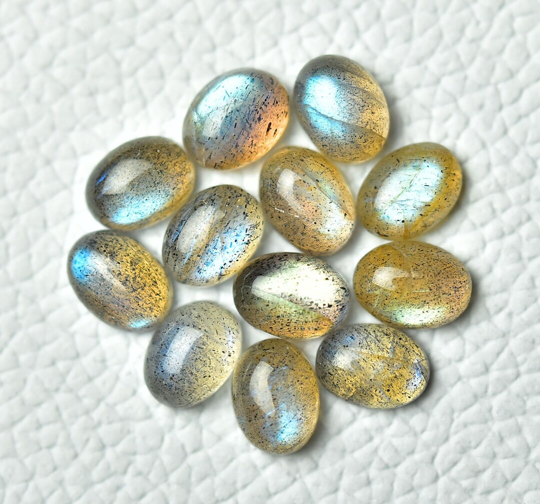 5 Pieces Natural Labradorite Cabochons Lot 6x8mm Oval Shape Flashy ...