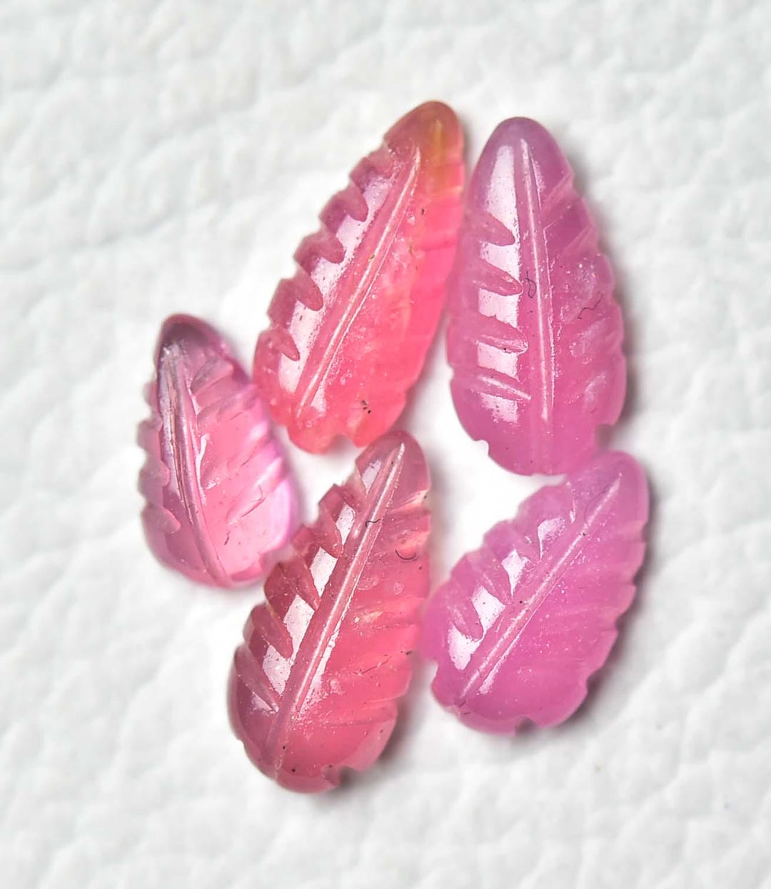 11.30 Cts Natural Ruby Carved 5 Pcs Loose Gemstones 5x9.5mm 6x12.8mm ...