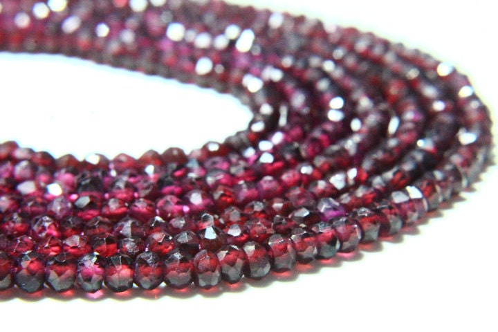 13 Full Strand Rhodolite Garnet Rondelle 3mm to 4mm - Etsy
