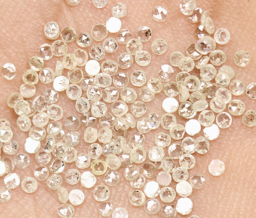 10 Pieces Natural Diamond Rose Cut Round 1.2mm to 1.3mm Round - Etsy