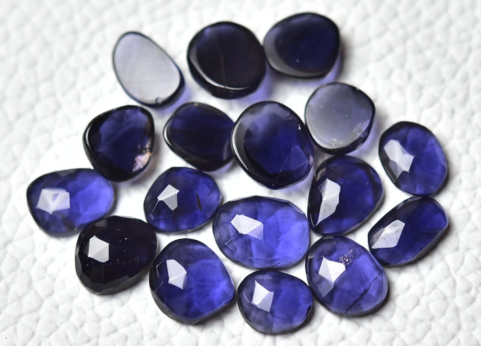 3 Pieces Natural Iolite Rose Cut Gemstones Lot 8x10.5mm - 9x11.5mm Odd ...