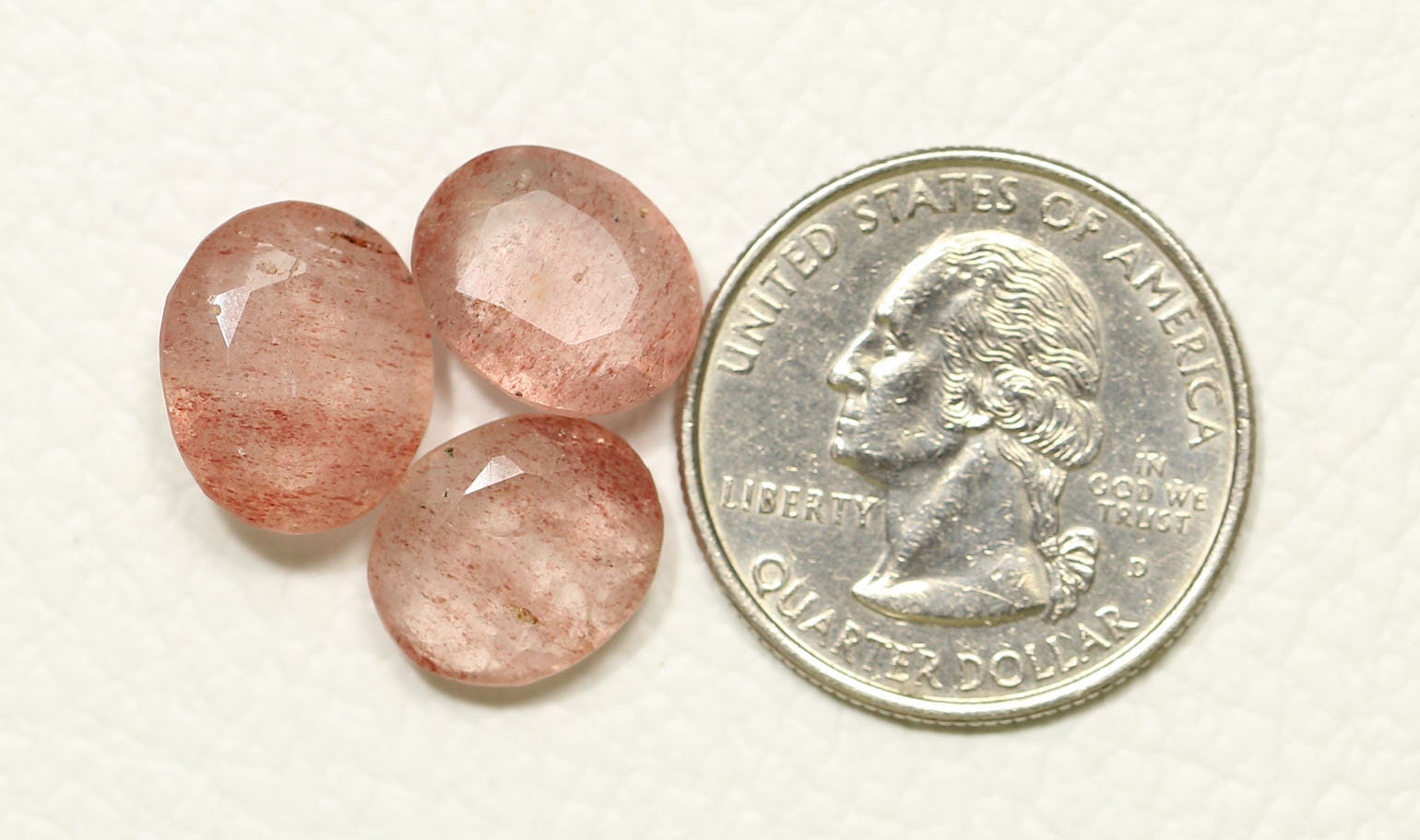 3 Pieces Natural Strawberry Quartz Faceted Gemstones Lot | Etsy