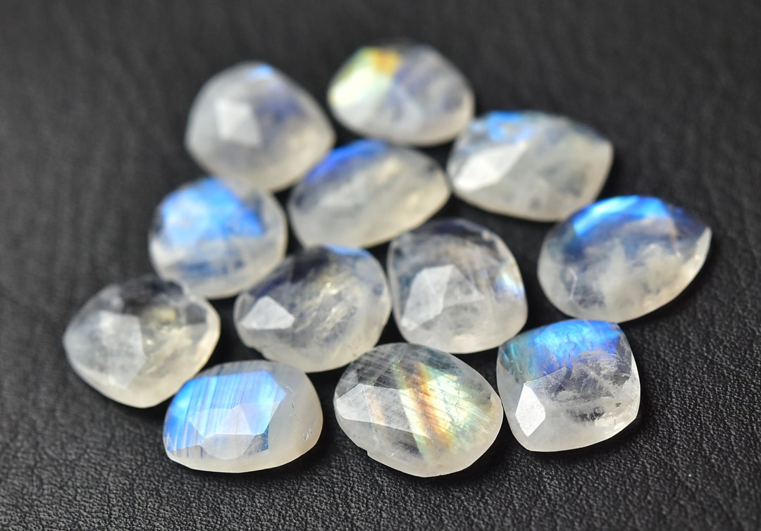 5 pièces pierre de lune arc-en-ciel naturelle tranche à facettes 8x9mm ...