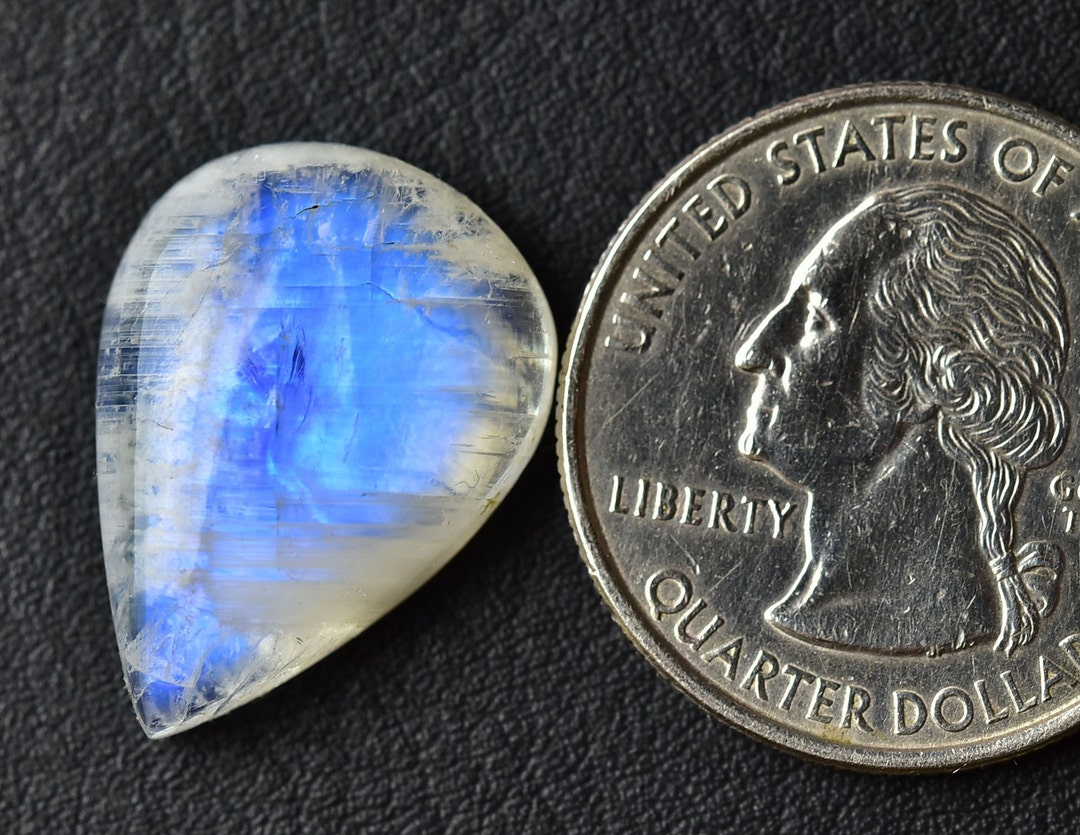 1 Pieces Natural AAA Rainbow Moonstone Cabochons 16x22mm Pear Shape ...