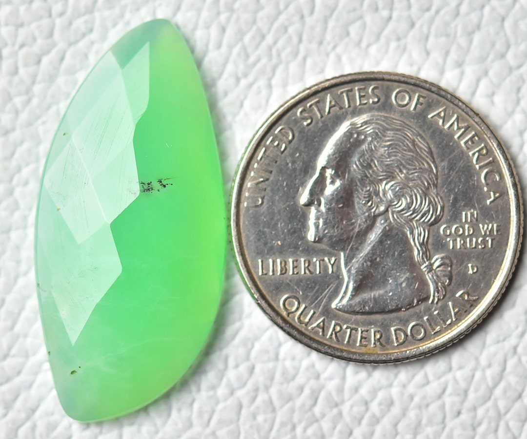 1 Piece Natural Chrysoprase Faceted Loose Stones 16x34mm Fancy Shape ...