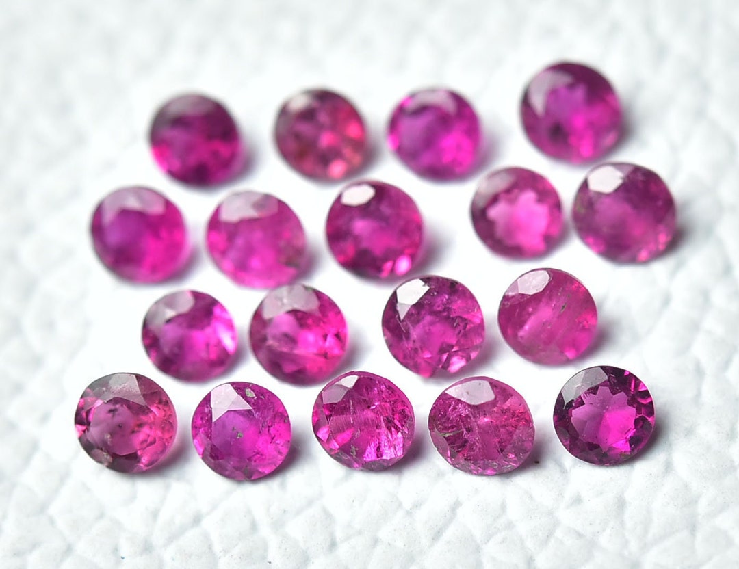Lot de 5 pierres précieuses à facettes de tourmaline rose naturelle de ...