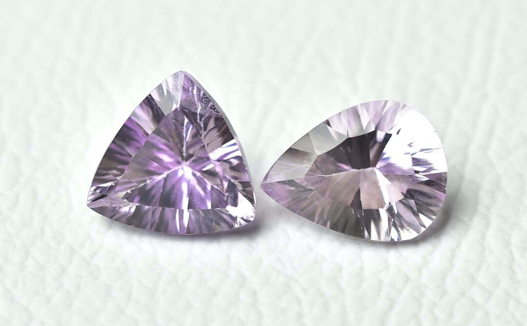 2 Pieces Natural Amethyst Concave Cut Gemstone 14x14mm to 12x16mm Mix ...