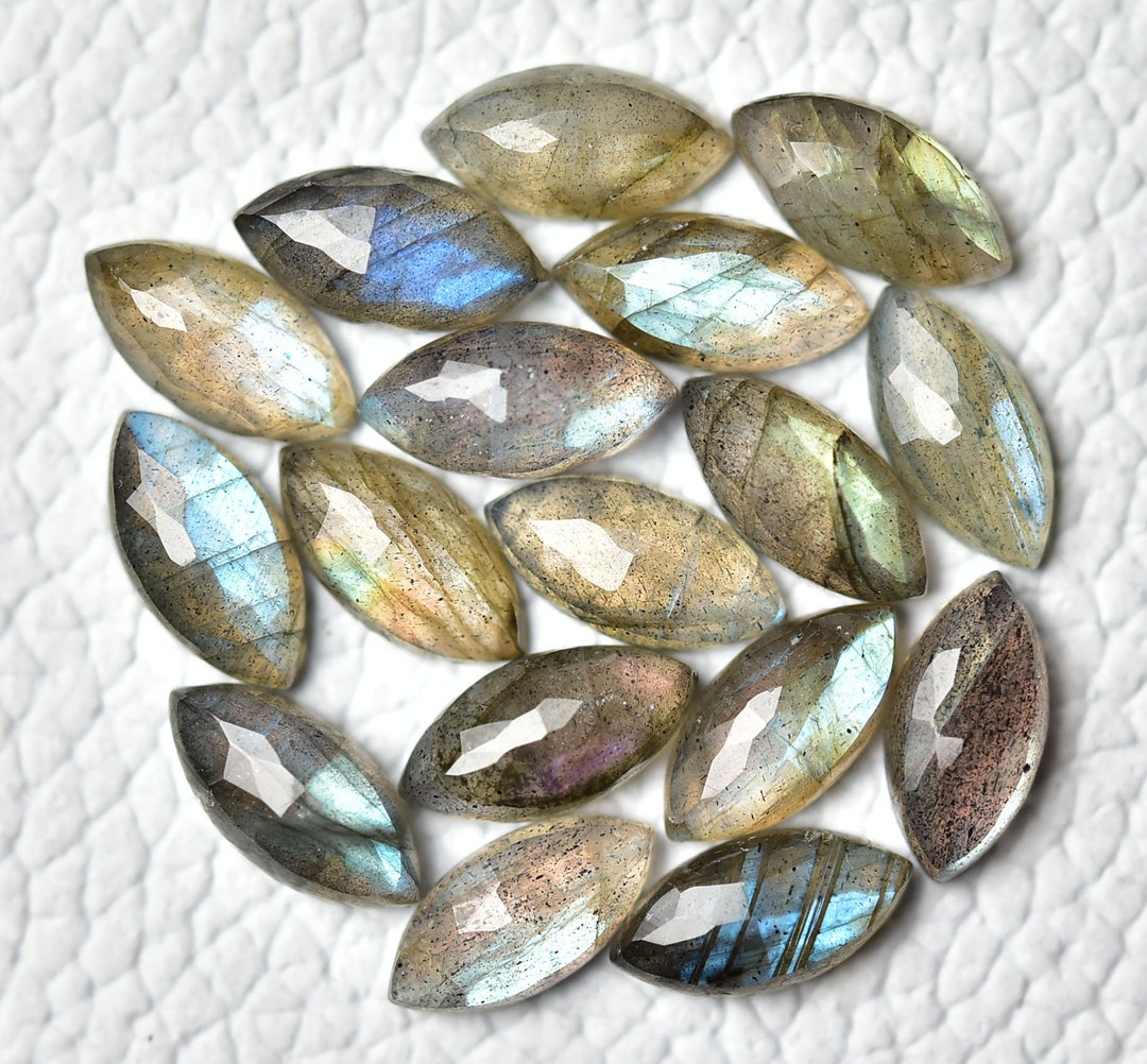 5 Pieces Natural Labradorite Faceted Loose Gemstone Lot 3x6mm 4x8mm ...