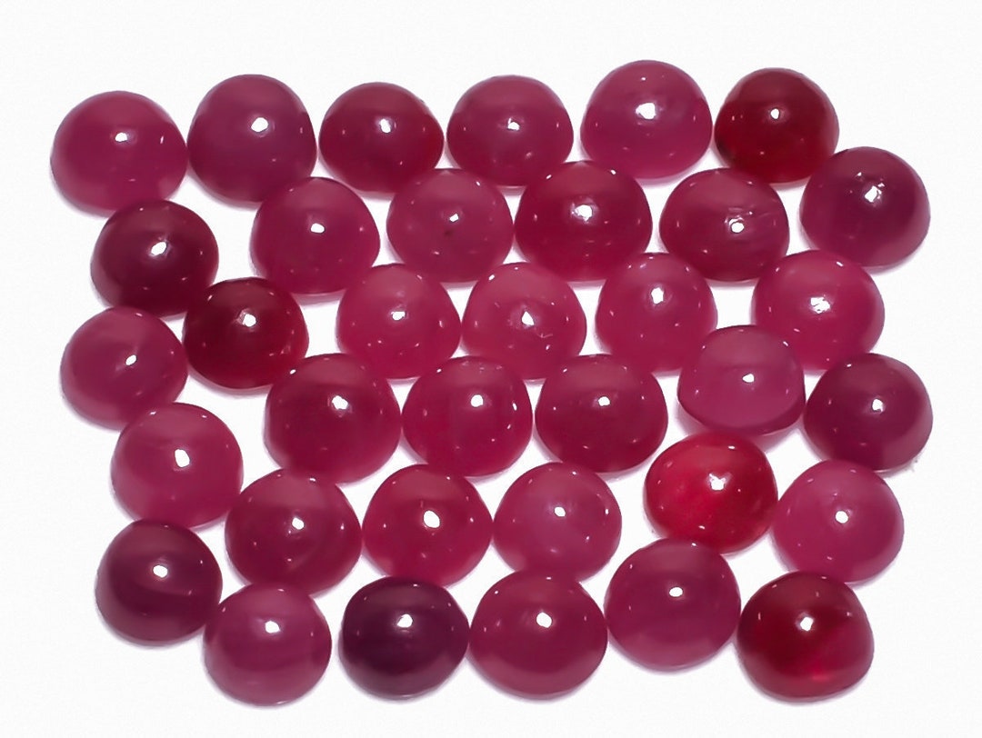 10 Pieces Natural Ruby Cabochons Lot 3.8mm 4mm Round Shape - Etsy