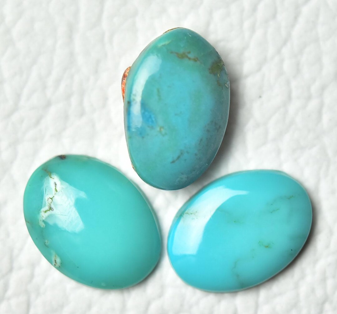 3 Pieces Natural Arizona Turquoise Cabochons 10x13.5mm to 9.5x14.5mm ...