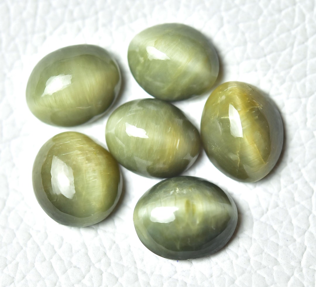 3 Pieces Natural Cats Eye Cabochons Lot 10x11.5mm - 10.5x12.5mm Oval ...