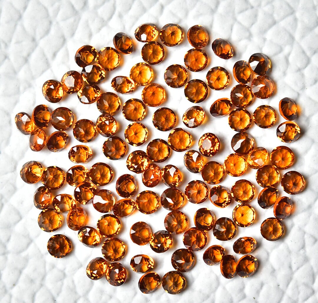 10 Pieces Natural Spessartite Garnet Faceted Cut Gemstones Lot 1.5mm ...