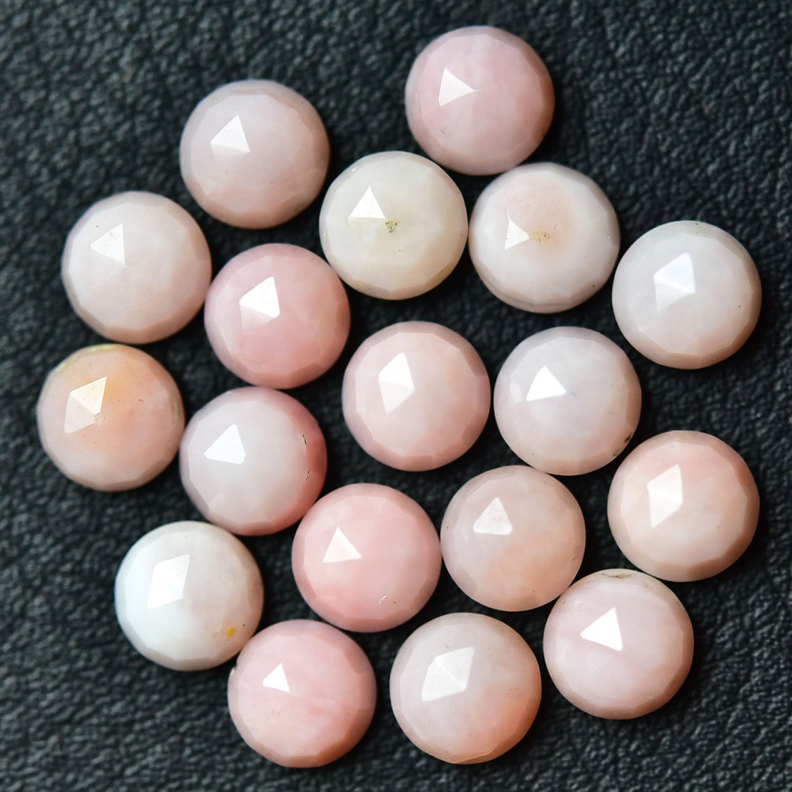10 Pieces Natural Peru Pink Opal Faceted Loose Gemstones Lot 4mm 5mm ...
