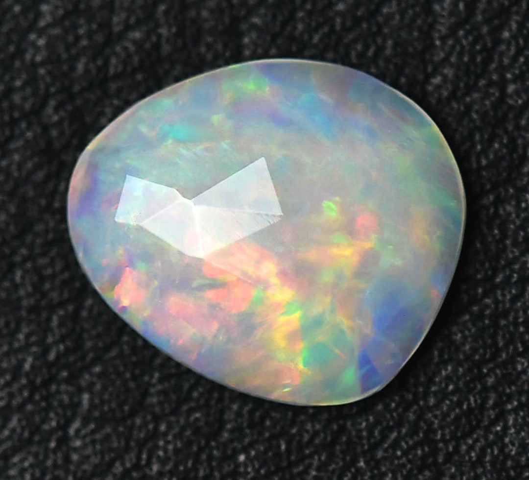 Natural Rose Cut Ethiopian Opal Faceted Gemstone Slice 11.3x13mm Odd ...