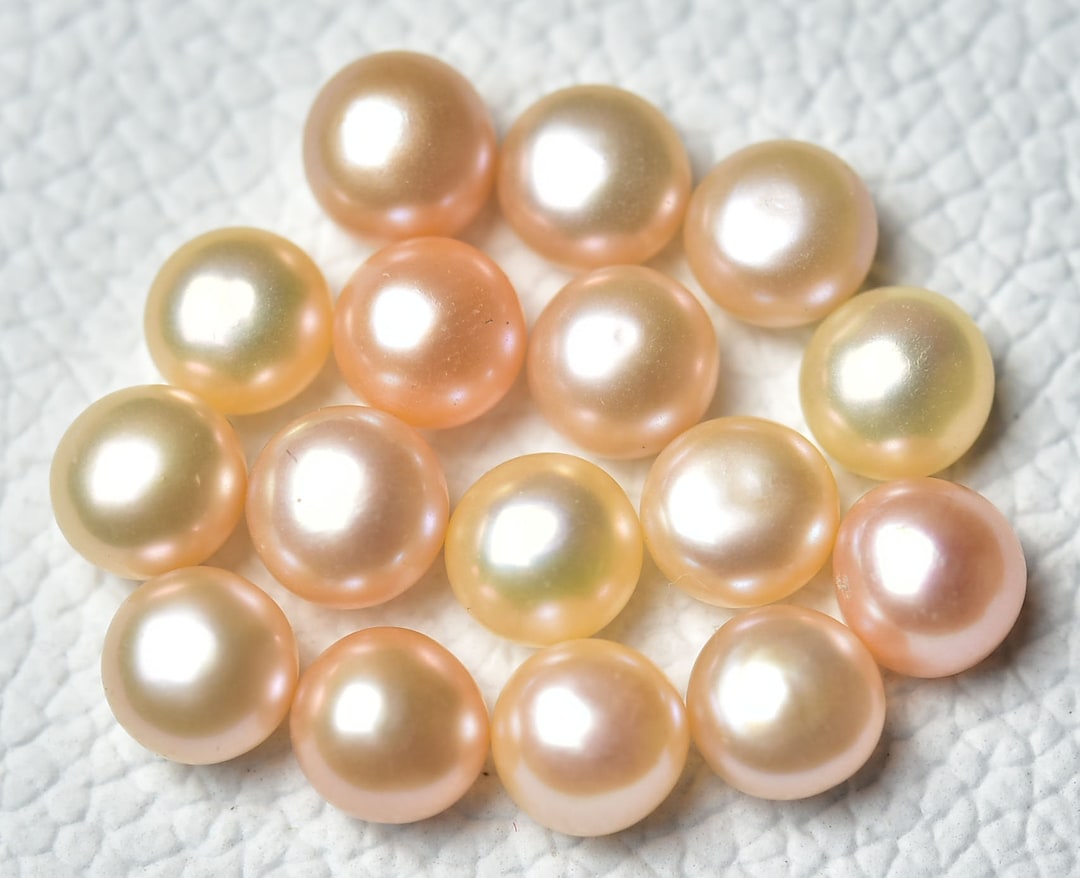 5 Pieces Natural Fresh Water Light Pink Pearl Cabochons Lot 7mm 7.5mm ...
