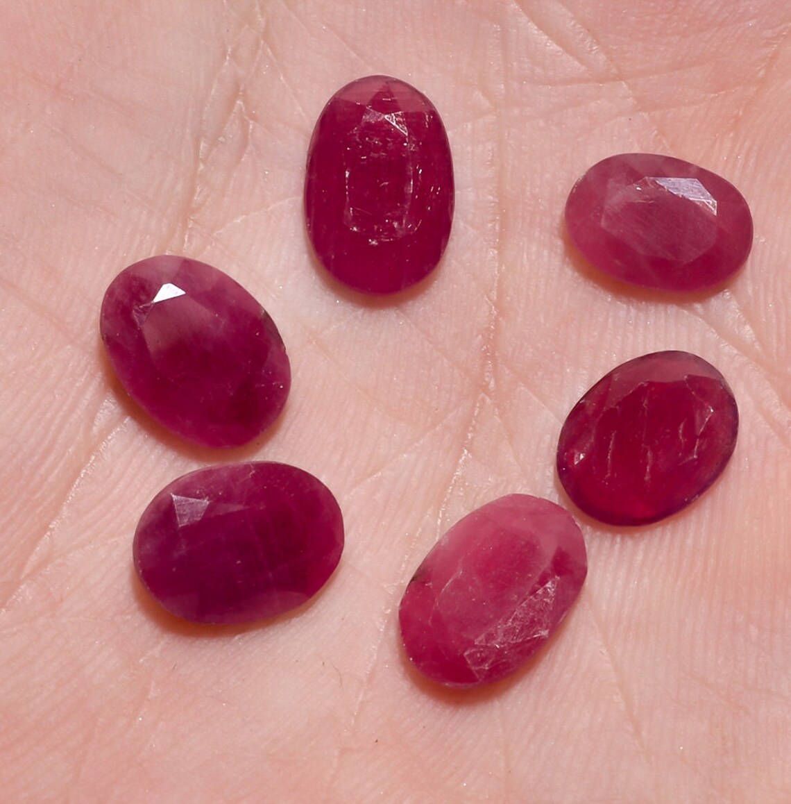 6 Pieces Ruby Faceted Loose Gemstone Lot Oval Shape 5.2x7mm to | Etsy