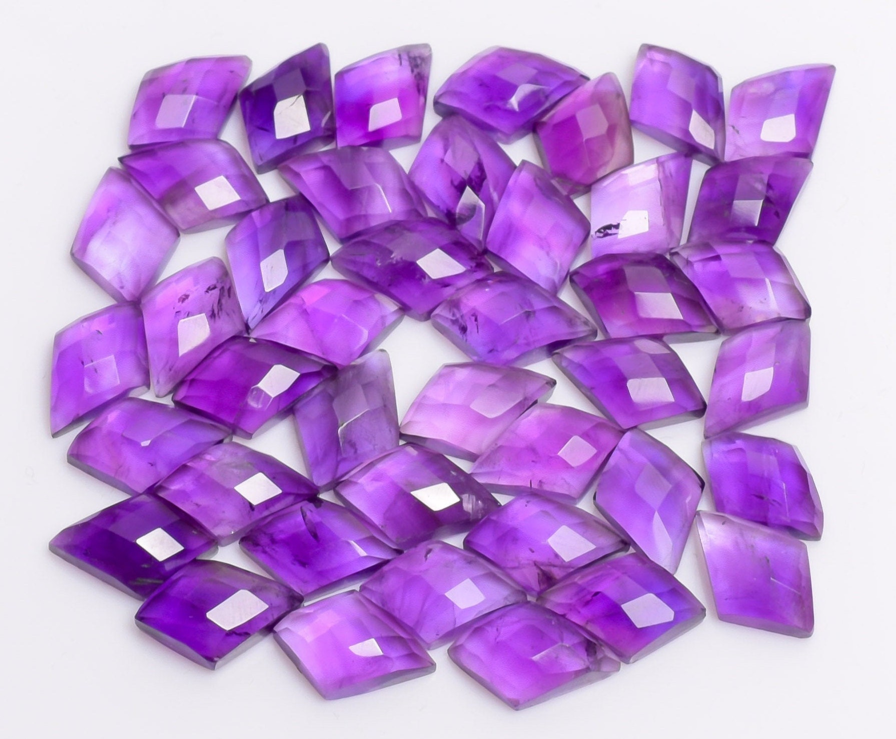 5 Pieces Lot Natural Amethyst Faceted Loose Gemstones 8x11.5mm | Etsy