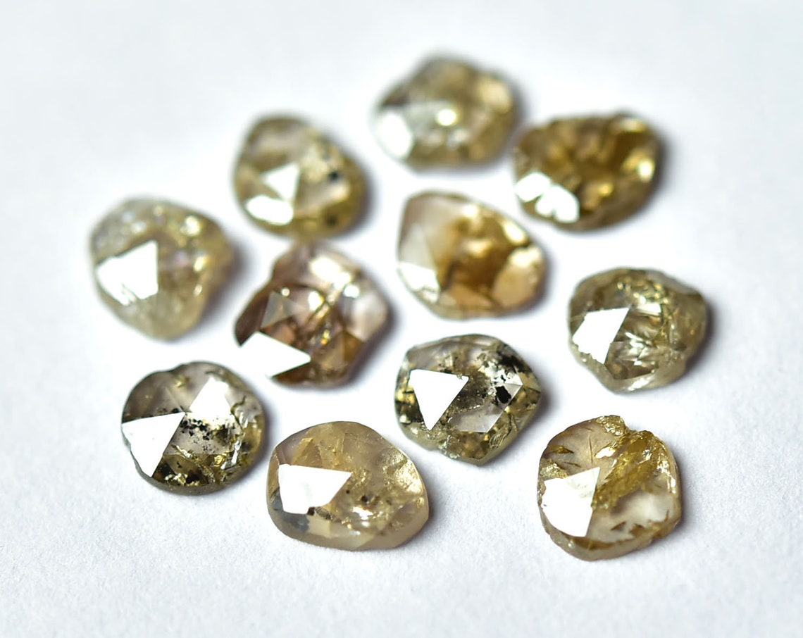 2 Pieces Natural Rose Cut Diamond Slice 3.5x4mm to 4x4.5mm - Etsy