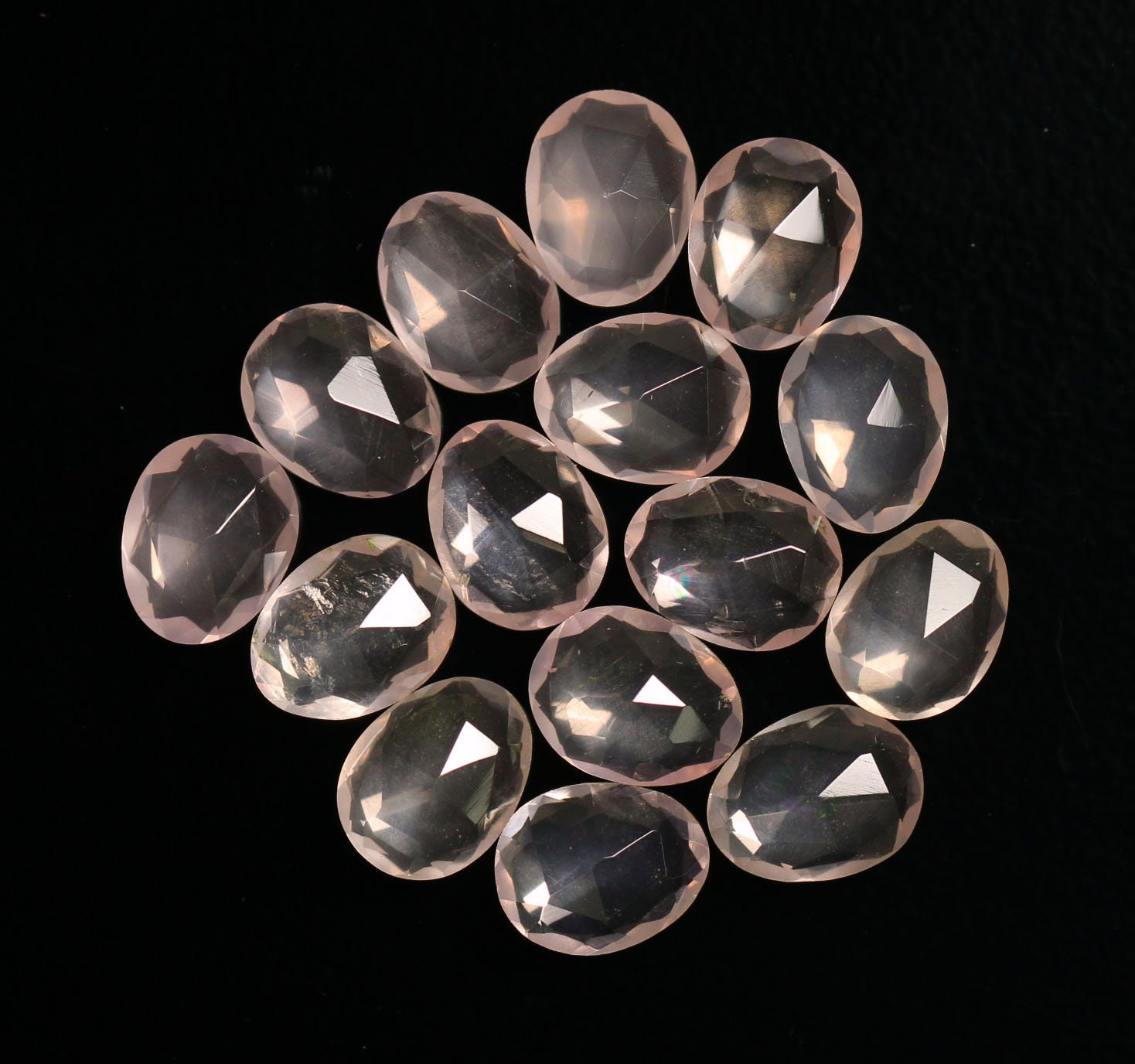 5 Pieces Natural Rose Quartz Slice Faceted Loose Gemstones - Etsy