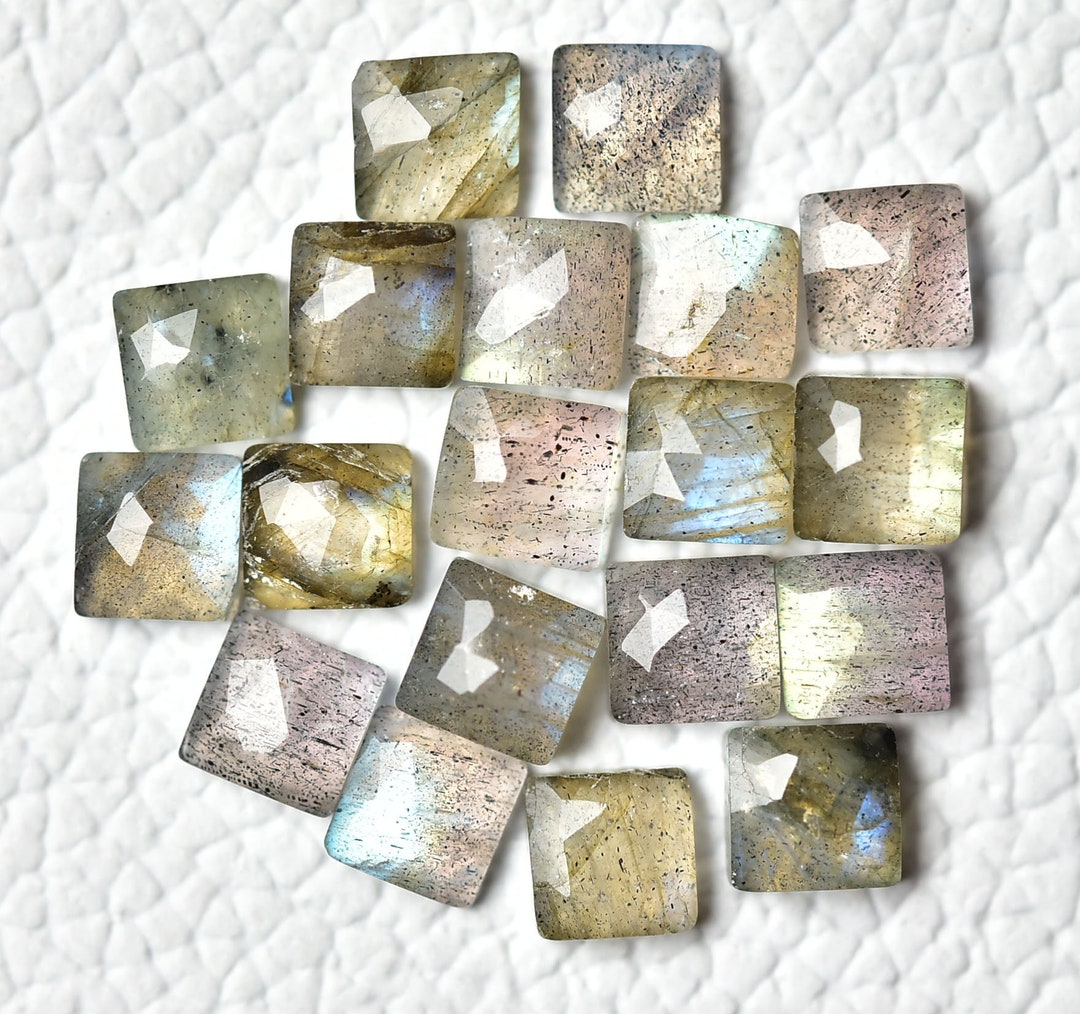 5 Pieces Natural Labradorite Faceted Loose Gemstone Lot 4x4mm 5x5mm ...