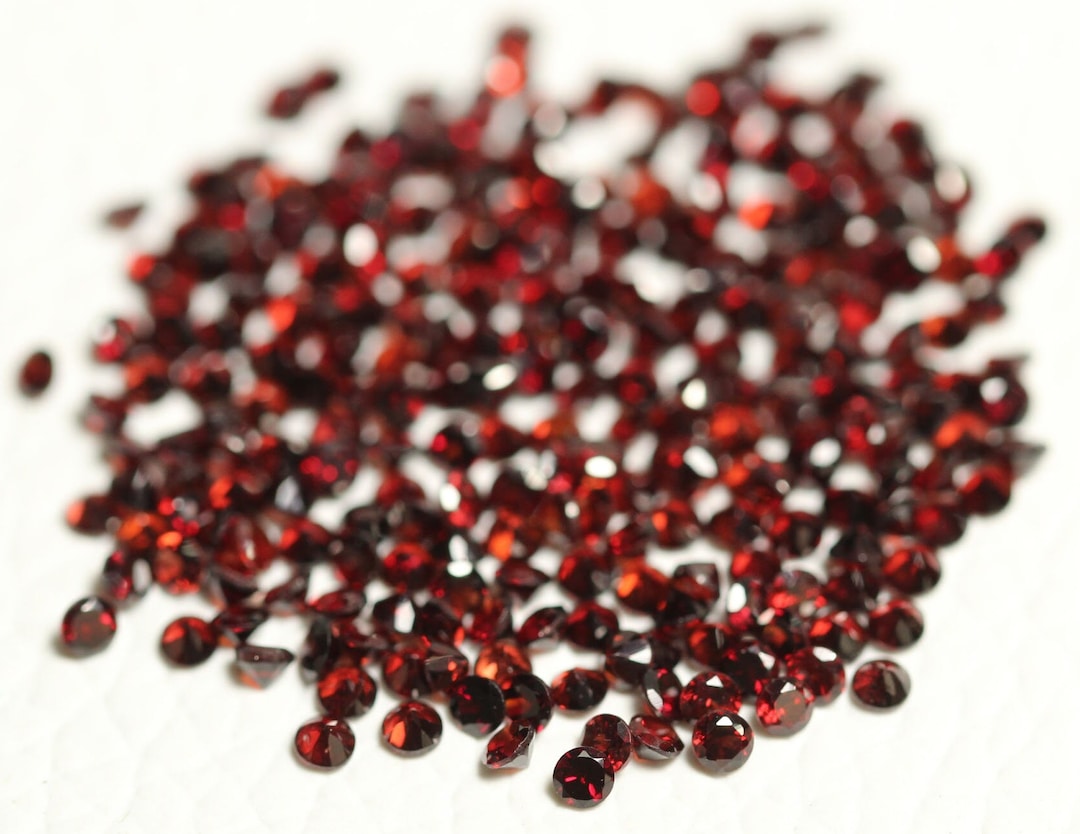 15 Pieces Lot Natural Garnet Faceted Loose Gemstone 1.2mm - 2mm Round ...