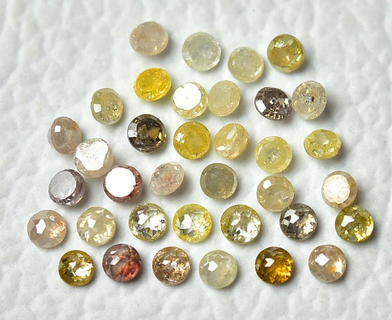 5 Pieces Diamonds Calibrated Multi Color Rose Cut Natural Diamond 1.7mm ...