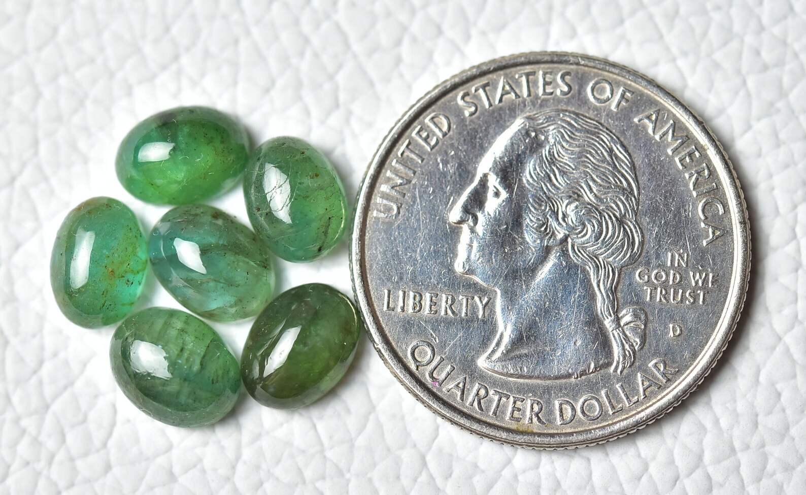 3 Pieces Natural Emerald Cabochon 6x8.2mm 6.5x8.5mm Oval Genuine ...