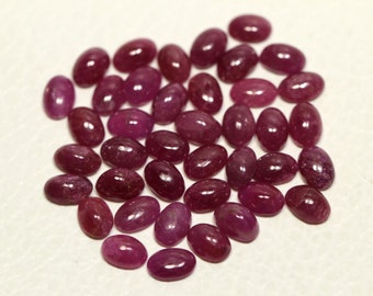 10 Pieces Natural Ruby Cabochons Gemstone Lot 2.2mm to 2.5mm Round Shape Cab Ruby Gemstones ...