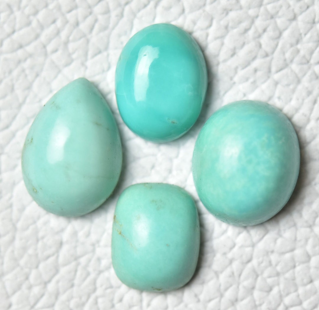 4 Pieces Natural Sleeping Beauty Turquoise Cabochons Gemstones Lot ...