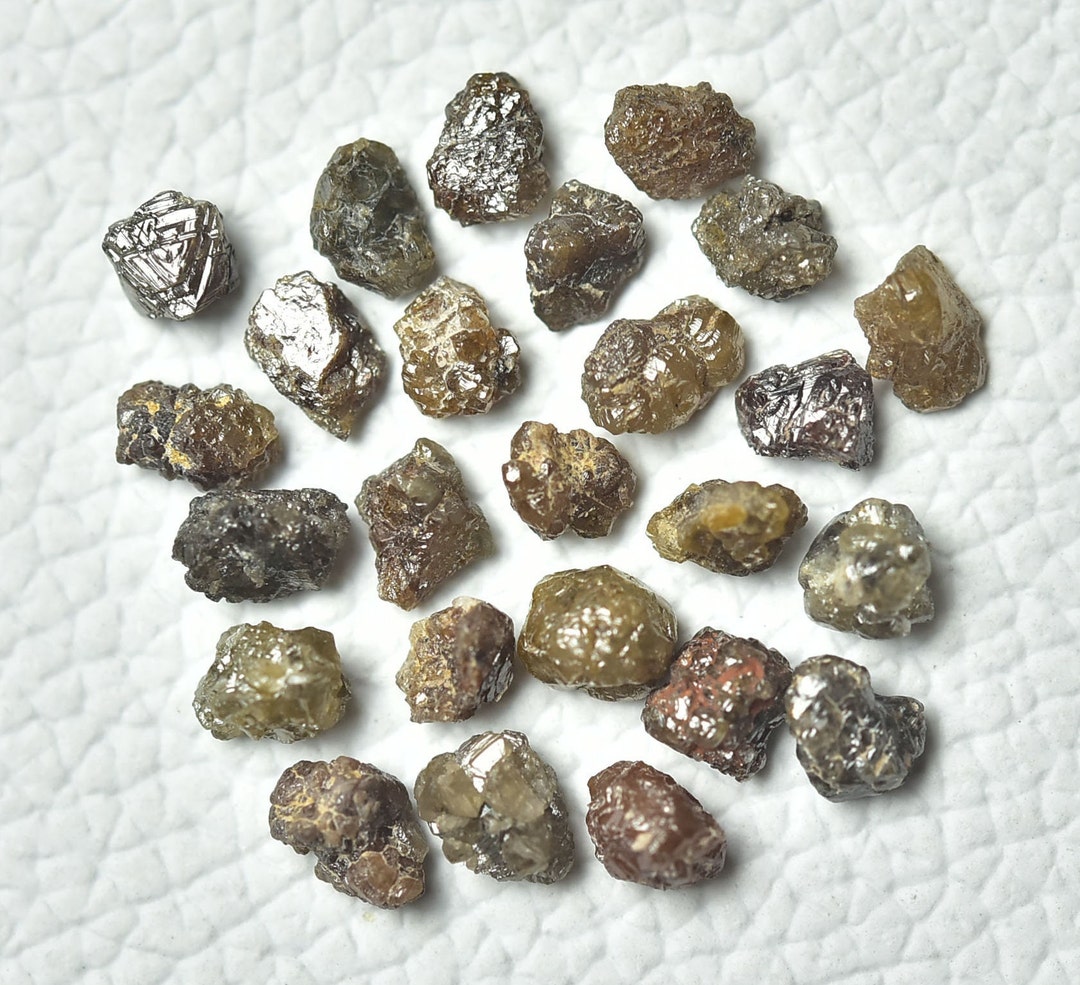 5 Pieces Raw Diamond 4mm-5mm Gray Brown Raw Natural Diamonds Uncut ...