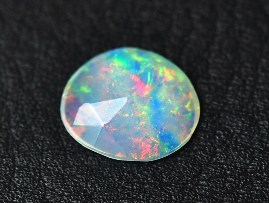 Natural Rose Cut Ethiopian Opal Faceted Gemstone Slice 9.5x11mm Odd ...