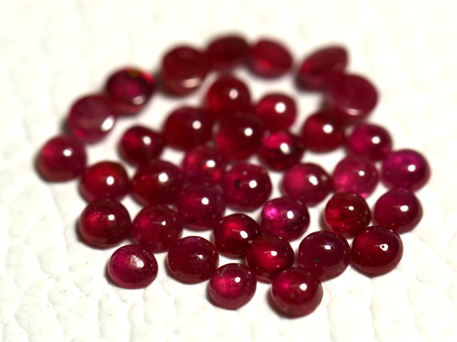 10 Pieces Natural Ruby Cabochons Gemstone Lot 2.2mm to 2.5mm Round ...