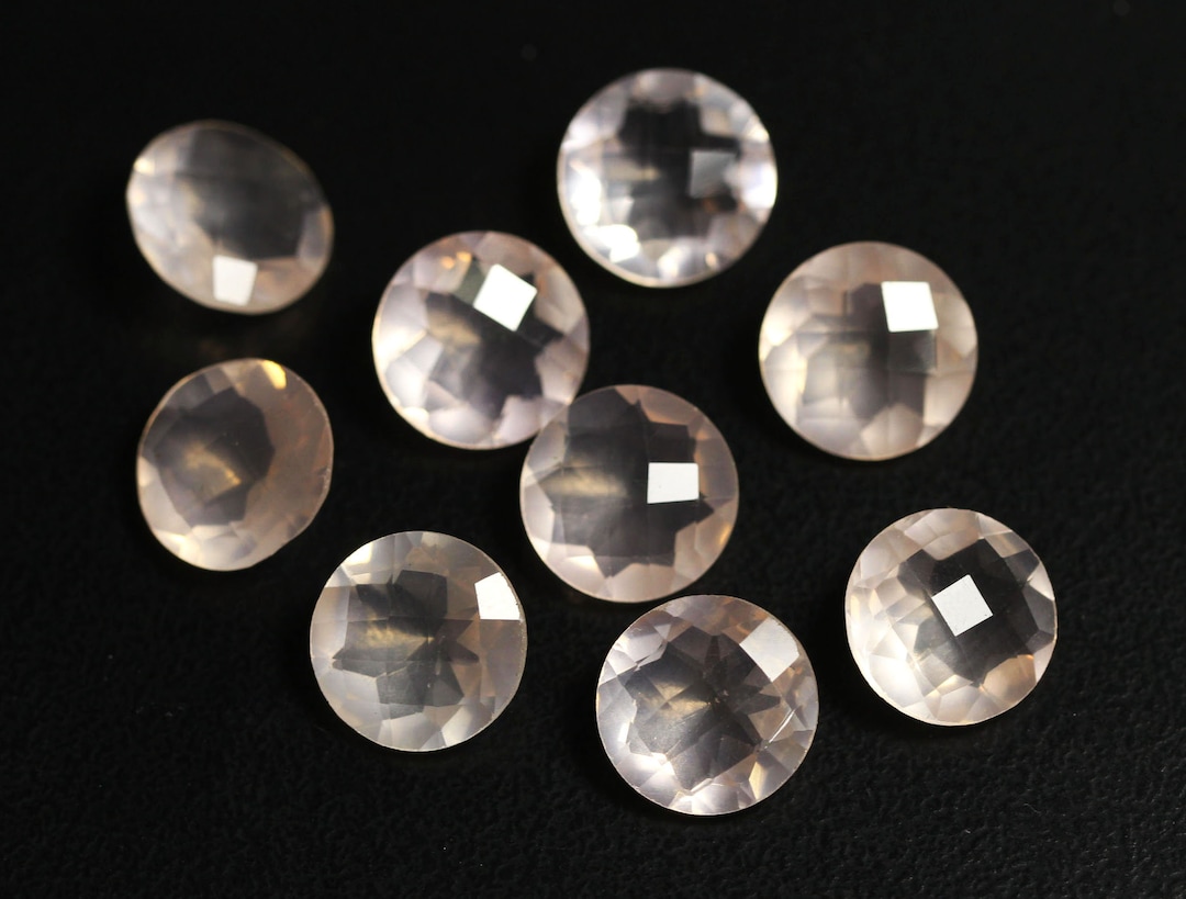 5 Pieces AAA Natural Rose Quartz Round Faceted Loose Gemstones Lot 12 ...