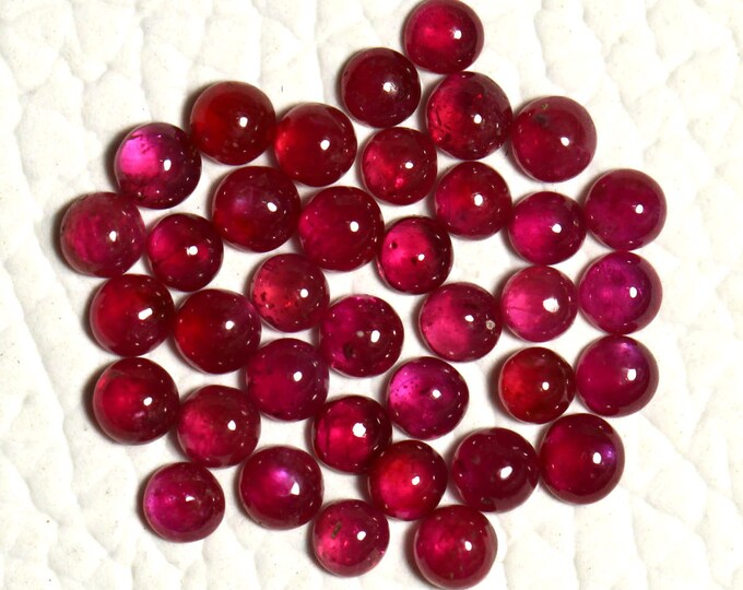 10 Pieces Natural Ruby Cabochons Gemstone Lot 2.2mm to 2.5mm Round ...