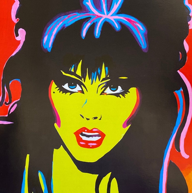 ELVIRA art print 80s tv pop pop art horror goth diva | Etsy
