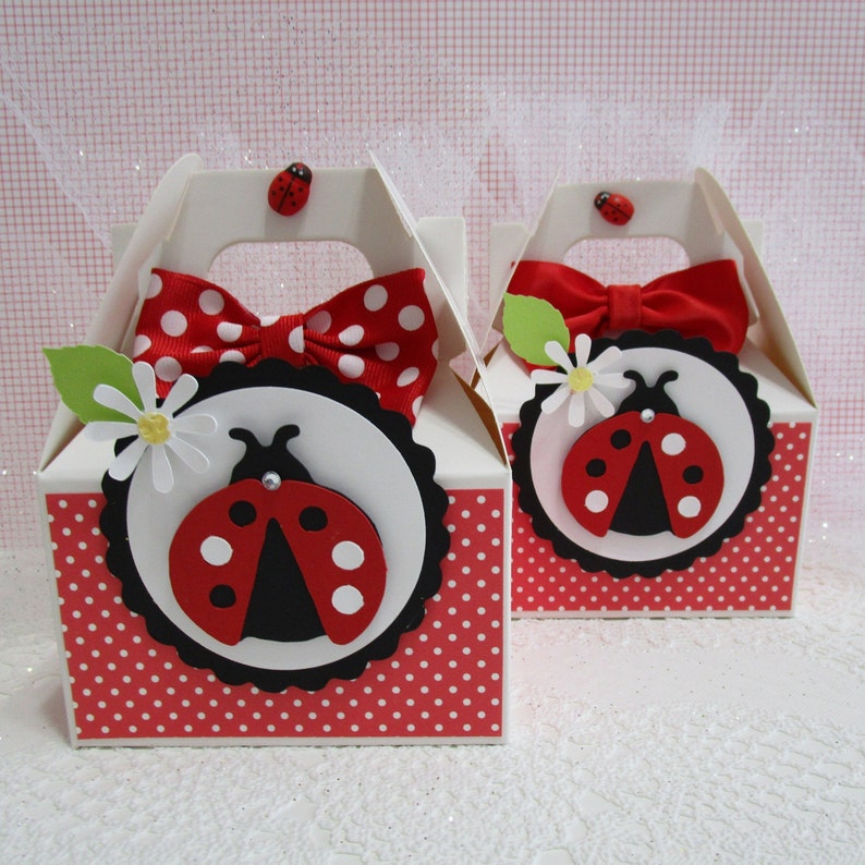 Ladybug Favor Boxes Pink Ladybug Favor Boxes Ladybug | Etsy