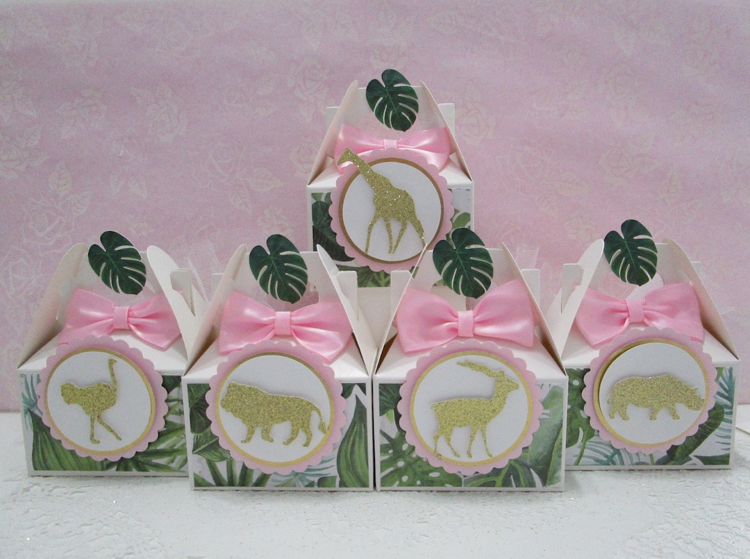 Zoo Favor Boxes/safari Favor Boxes/jungle Favor Boxes/pink Zoo Favor ...