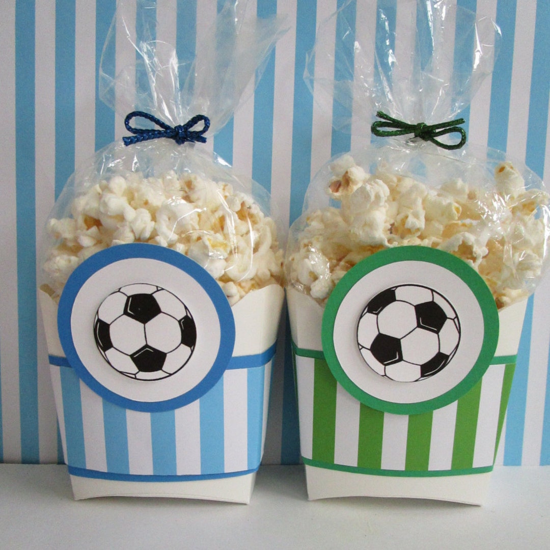 Soccer Ball Team Favor Boxes. Soccer League Popcorn Favor Boxes. Sports ...